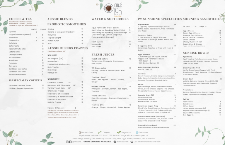 Drinks – Welcome | Café 195 & Bistro